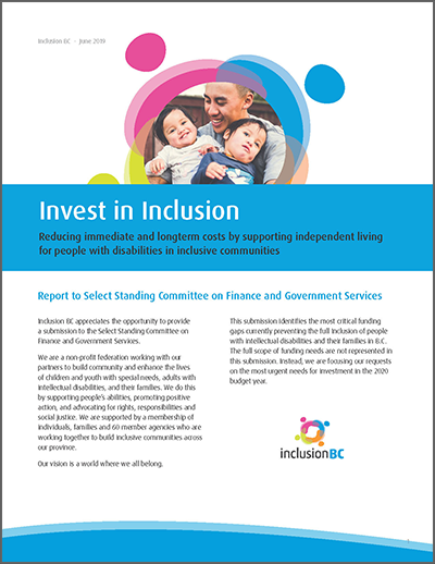 Recommendations for BC Budget 2020 - Blog - Inclusion BC